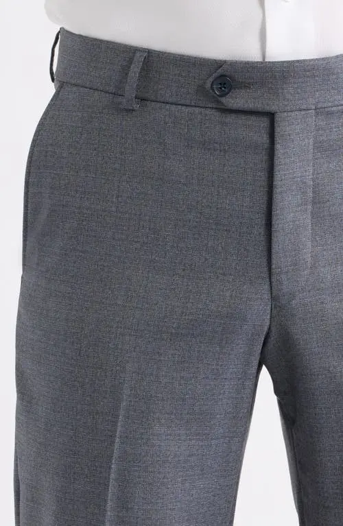 Berle Flat Front Serge Wool Dress Pants - Blue Mix