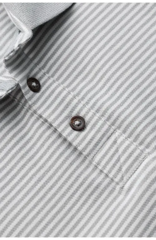 SEASALT CORNWALL Balefire Striped Organic Cotton Polo