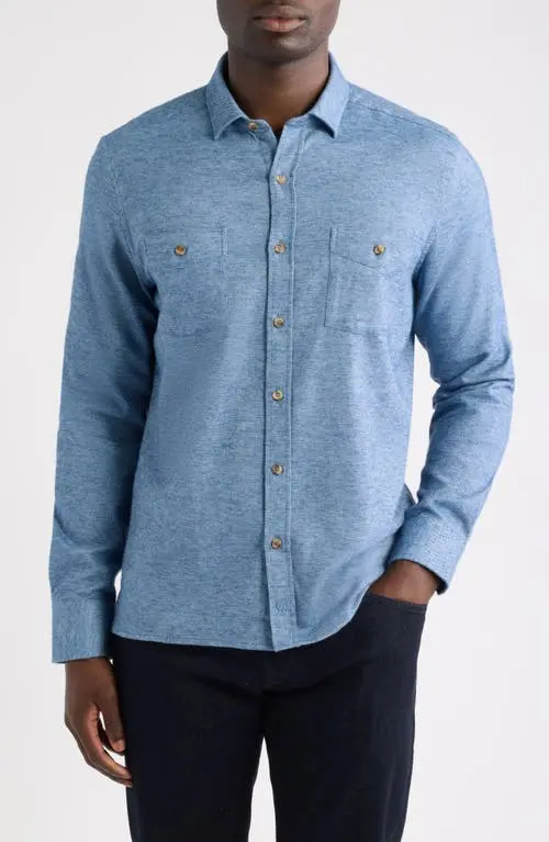 Johnston & Murphy Heathered Cotton Button-up Shirt