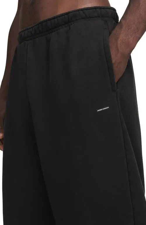 Under Armour Icon Heavyweight Fleece Washed Sweatpants - Ultimate Black/white