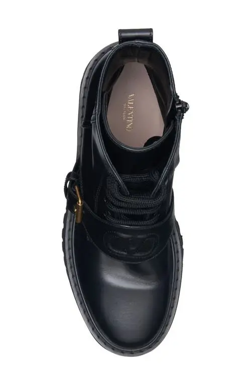 Valentino Garavani Vlogo Leather Combat Boot