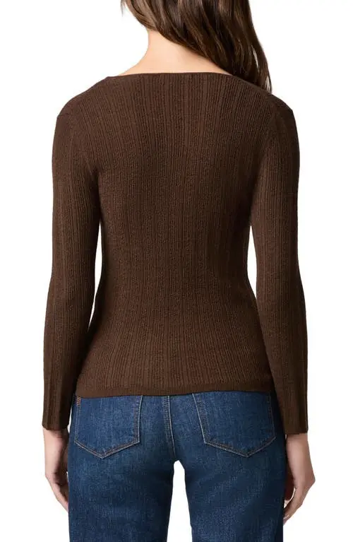 Paige Ginnette Button Rib Sweater