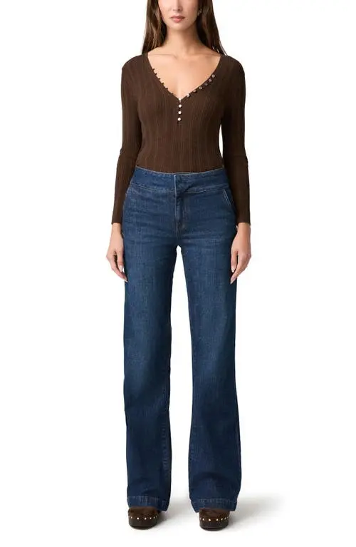 Paige Ginnette Button Rib Sweater