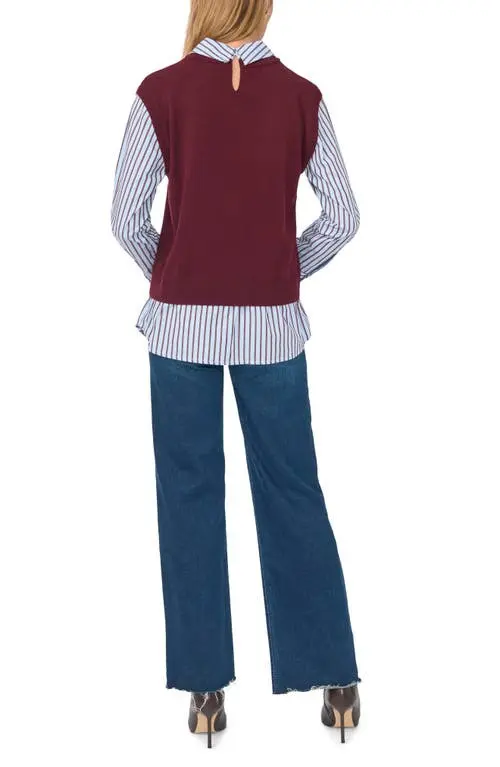 Vince Camuto Crewneck Sweater Vest Two-fer