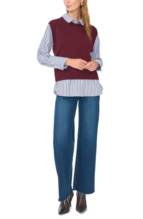 Vince Camuto Crewneck Sweater Vest Two-fer