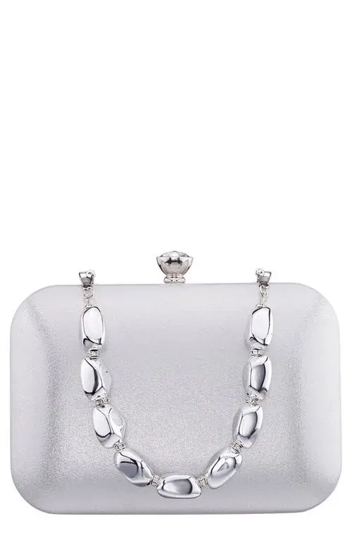 Nina Kaela Frame Clutch - Silver