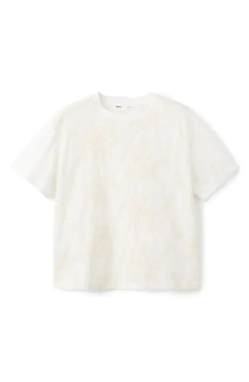 Mango Floral Embroidered Cotton T-shirt