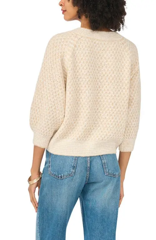 Vince Camuto Tuck Stitch Raglan Crewneck Sweater