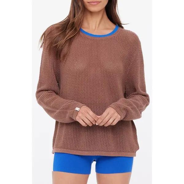 The Upside Avalon Bayli Organic Cotton Knit Sweatshirt - Brown