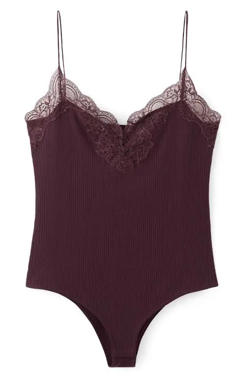 Mango Lace Rib Camisole Bodysuit