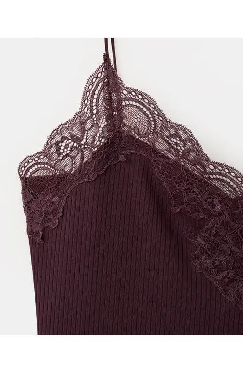 Mango Lace Rib Camisole Bodysuit