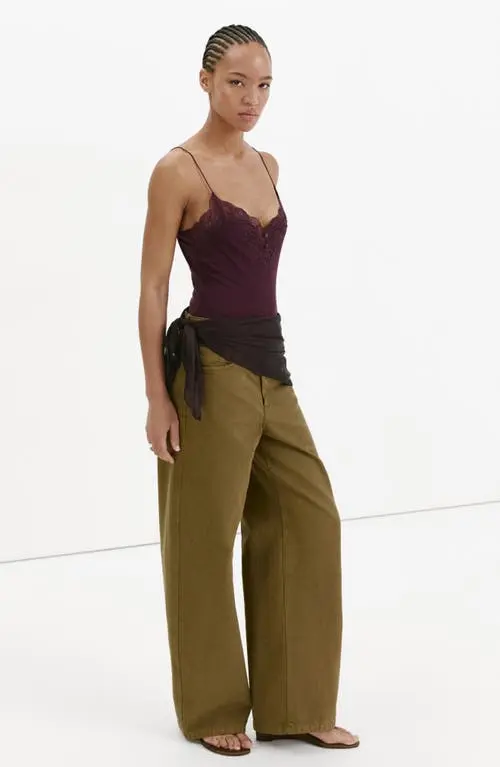 Mango Lace Rib Camisole Bodysuit