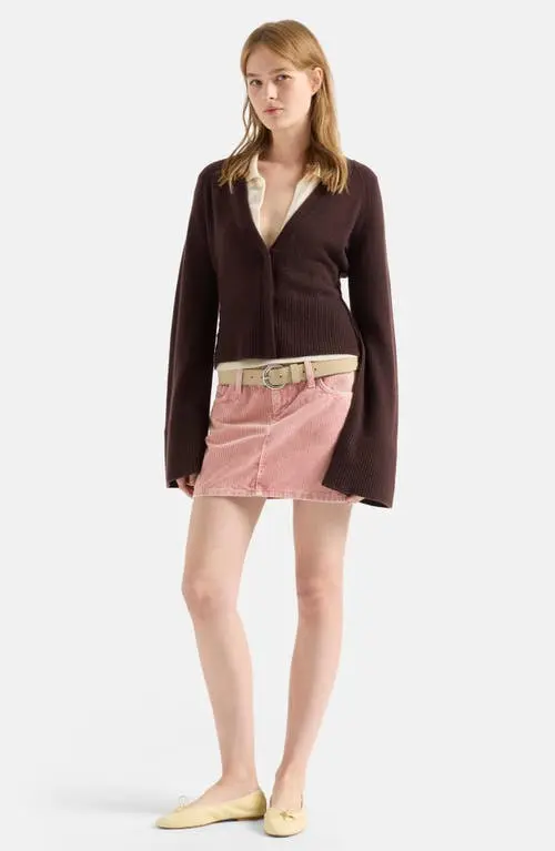 7 For All Mankind Cherry Corduroy Miniskirt