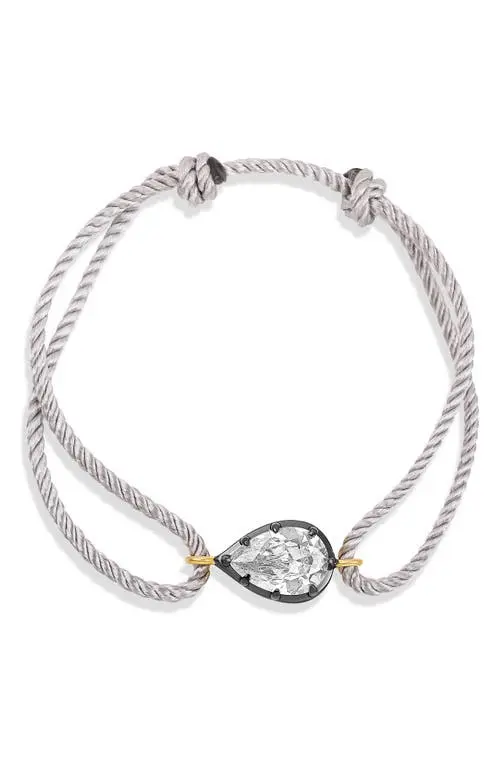 SHYMI Pear Shape Adjustable Cord Bracelet - Silver