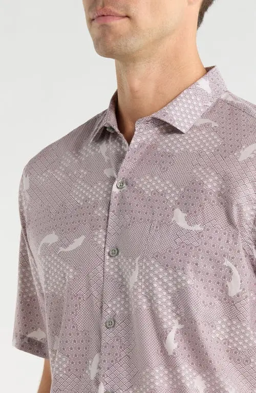 Tori Richard Katazome Short Sleeve Button Up Shirt - Pomegranate
