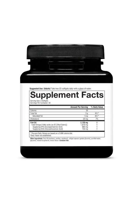 YOUTHEORY High Potency Omega-3 Fish Oil Soft Gels 60 Count