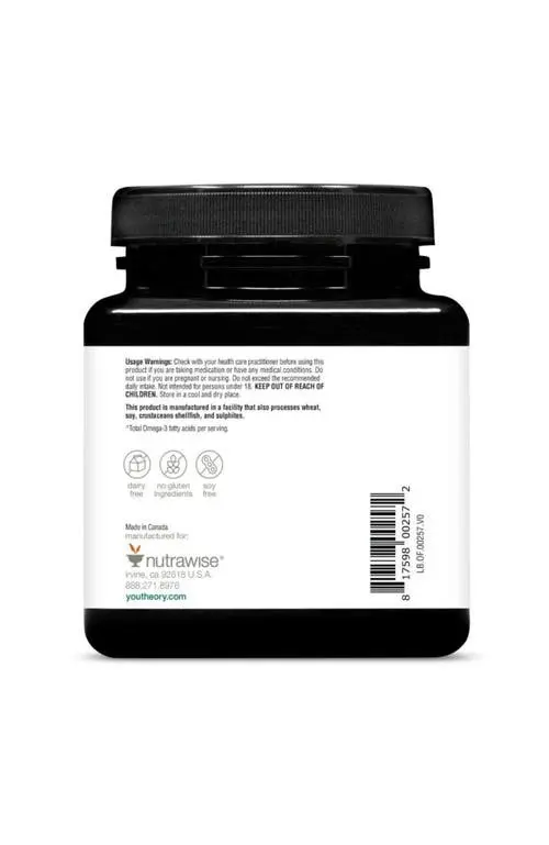 YOUTHEORY High Potency Omega-3 Fish Oil Soft Gels 60 Count
