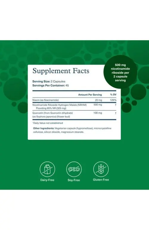 YOUTHEORY Longevity Nr Nicotinamide Riboside Nad+ Booster Supplement 90 Vegetarian Capsules