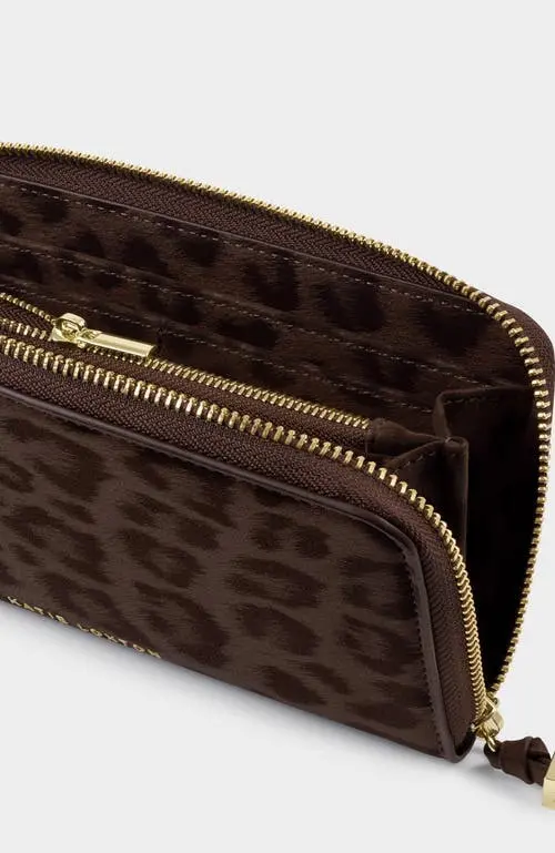 KATIE LOXTON Large Purse - Chocolate Leopard