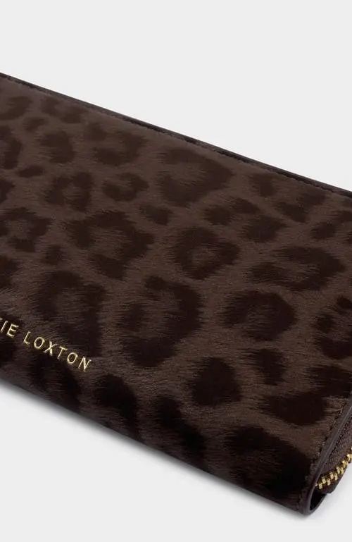 KATIE LOXTON Large Purse - Chocolate Leopard