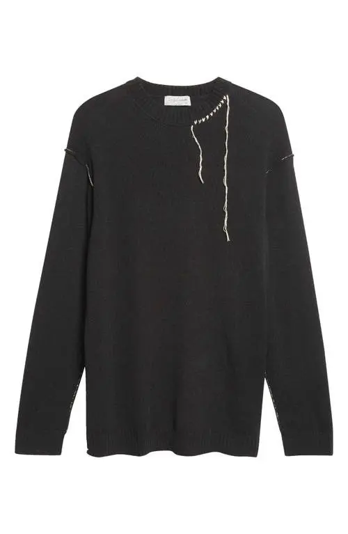 Yohji Yamamoto Embroidered Wool & Cotton Sweater