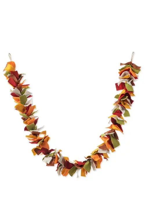 GLITZHOME 6ft Fall Multi Color Felt Garland - Orange
