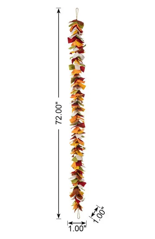 GLITZHOME 6ft Fall Multi Color Felt Garland