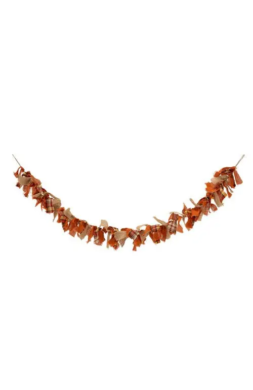 GLITZHOME 6ft Fall Fabric Plaid Garland