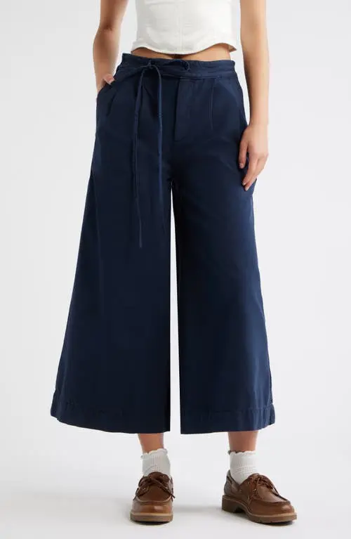 DAMSON MADDER Lotta Organic Cotton Wide Leg Culottes - Navy