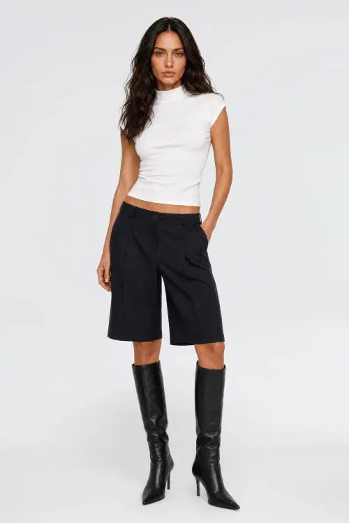 MONLICIA Vera Tencel Bermuda Shorts - Charcoal