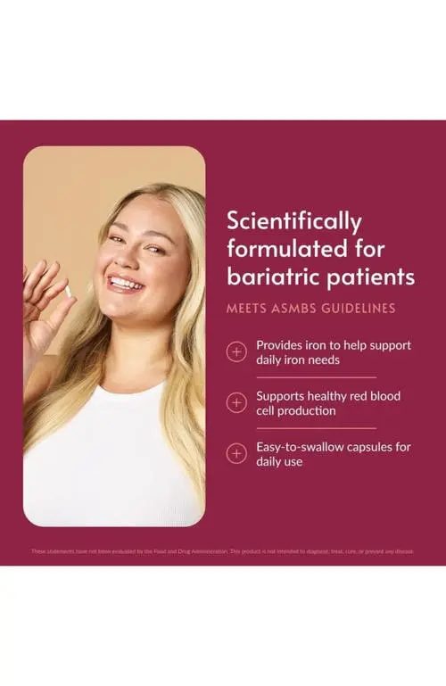BARIATRIC ADVANTAGE Iron 45 Mg Enhanced Absorption Supplement With Vitamin C Thiamin And Copper 60 Count