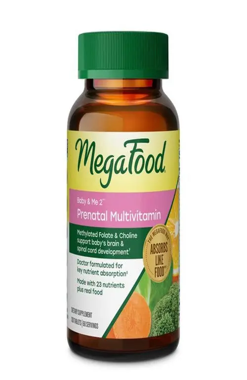 MEGAFOOD Baby & Me 2 Prenatal Multivitamin For With Choline, Methyl Folate, Vegetarian - None