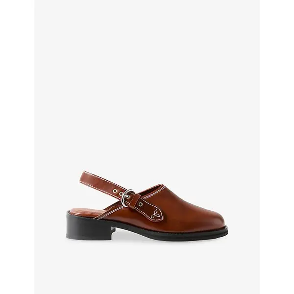 Claudie Pierlot Buckle-strap Leather Clogs