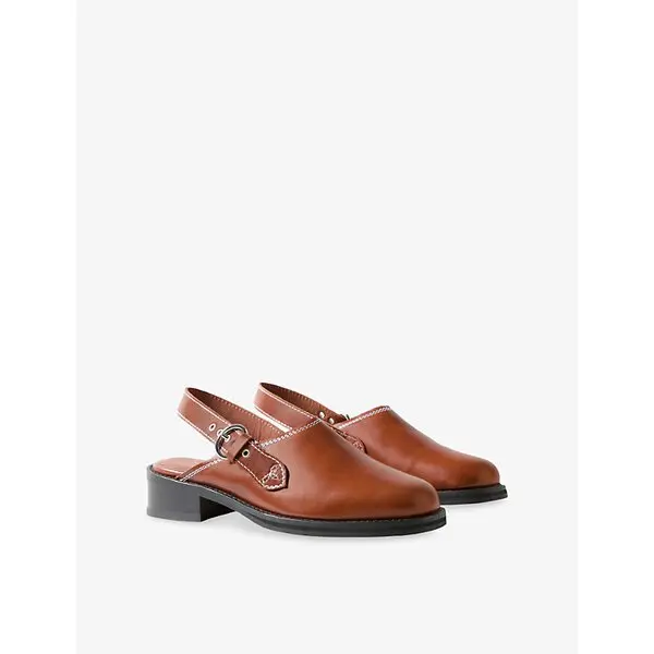 Claudie Pierlot Buckle-strap Leather Clogs