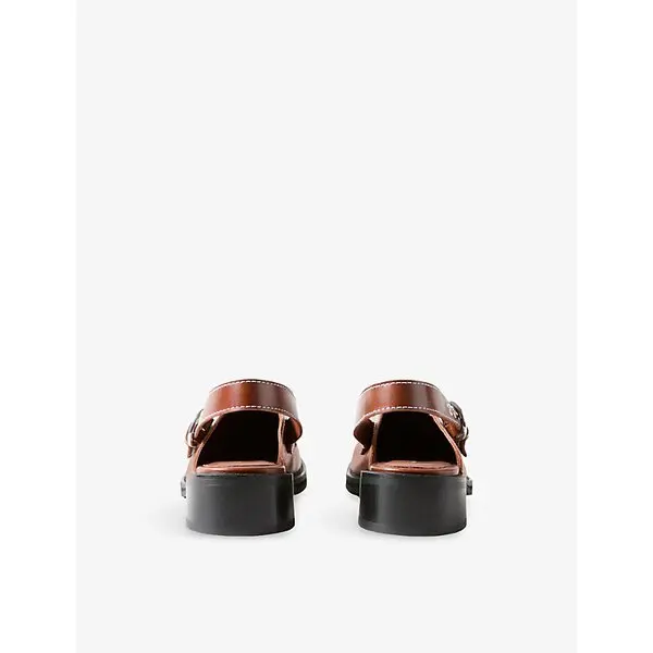Claudie Pierlot Buckle-strap Leather Clogs
