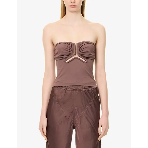 Rick Owens Alannah Cut-out Jersey Bustier Top
