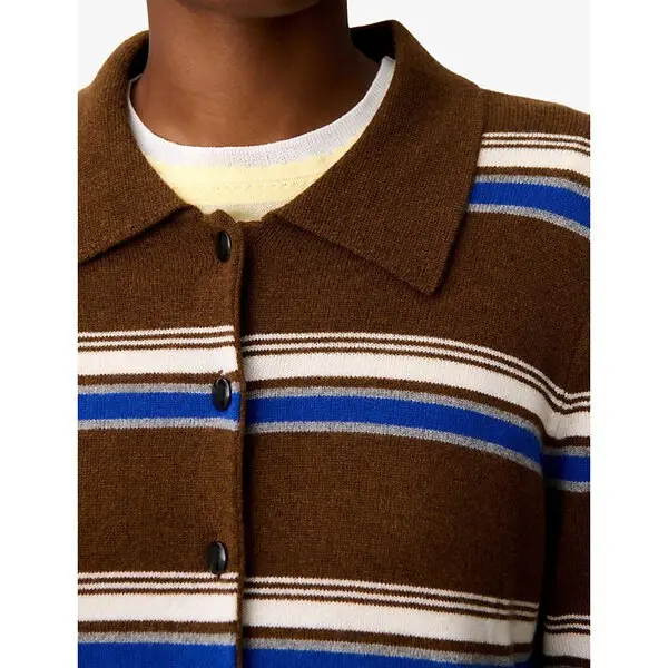 Claudie Pierlot Striped Wool And Cashmere Cardigan - Multicolored