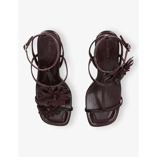 Zimmermann Belara 85 Leather Sandals - Wine Comb