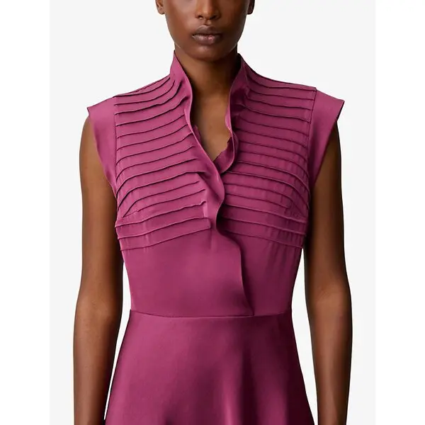 Claudie Pierlot Sleeveless Ruffled Satin Mini Dress