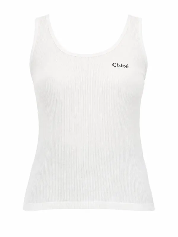 Chloé Ribbed Logo Tank Top