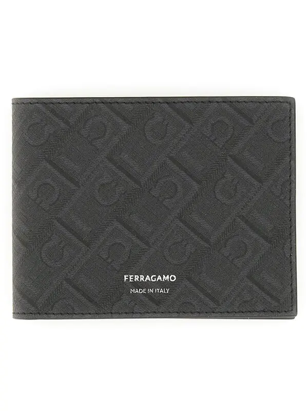 FERRAGAMO Portafoglio Con Logo Monogram - Black