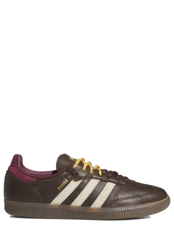 Adidas Samba-inspired Leather Sneakers - Marrone