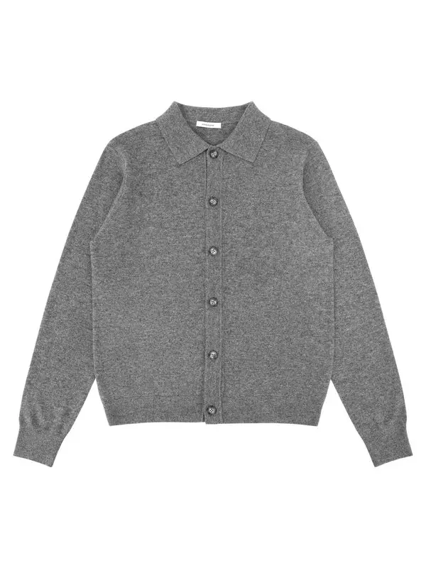 ENTIRE STUDIOS Cashmere & Merino Wool Ribbed Hem Button-up Sweater - Grigio