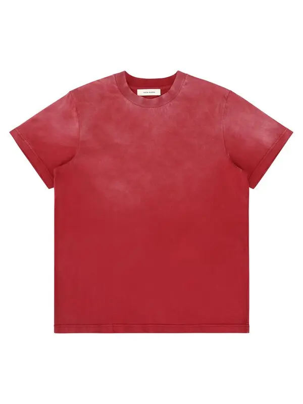 ENTIRE STUDIOS Short-sleeve Crewneck Cotton T-shirt - Rosso