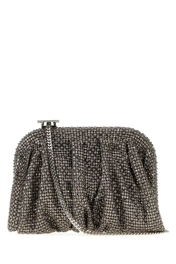 Benedetta Bruzziches Petite Venus Rhinestone Knit Clutch - Grey