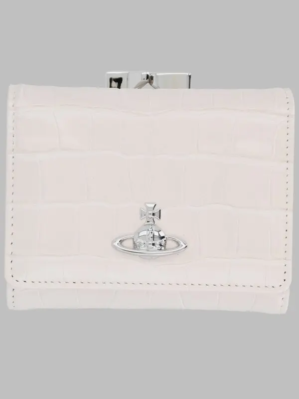 VIVIENNE WESTWOOD Compact Designer Wallet - Ivory