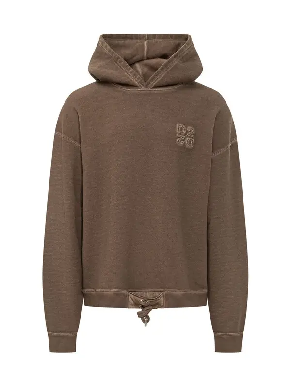 Dsquared2 Retro Fit Hoodie For Casual Style - Choco