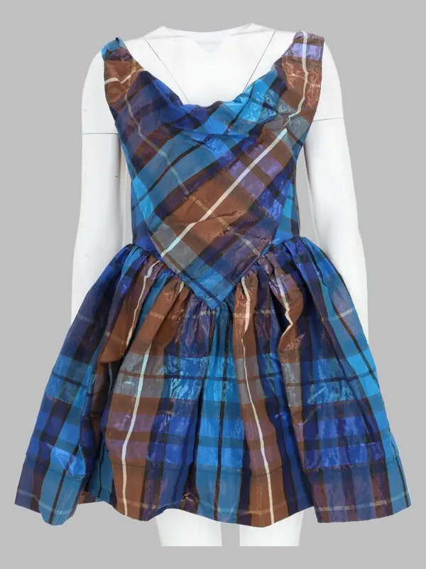 VIVIENNE WESTWOOD Plaid Mini Dress - Blue