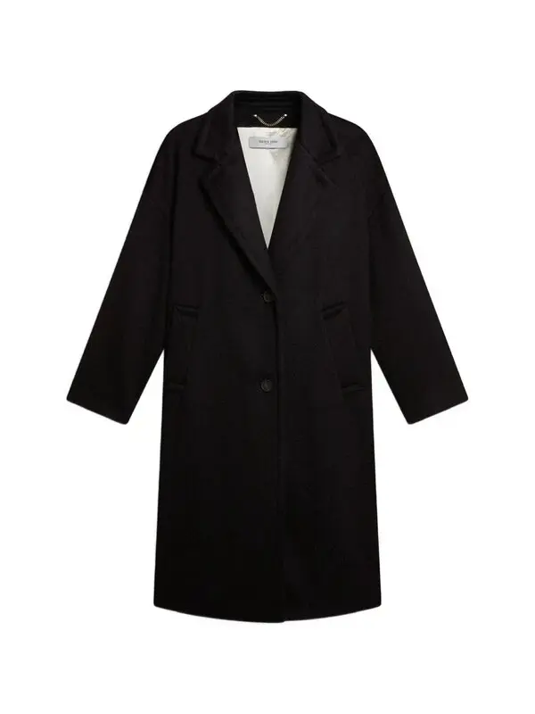 GOLDEN GOOSE Single-breasted Cocoon Coat - Nero