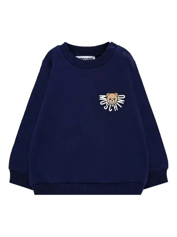 Moschino Mini Hoodless Sweatshirt With Logo - Blue